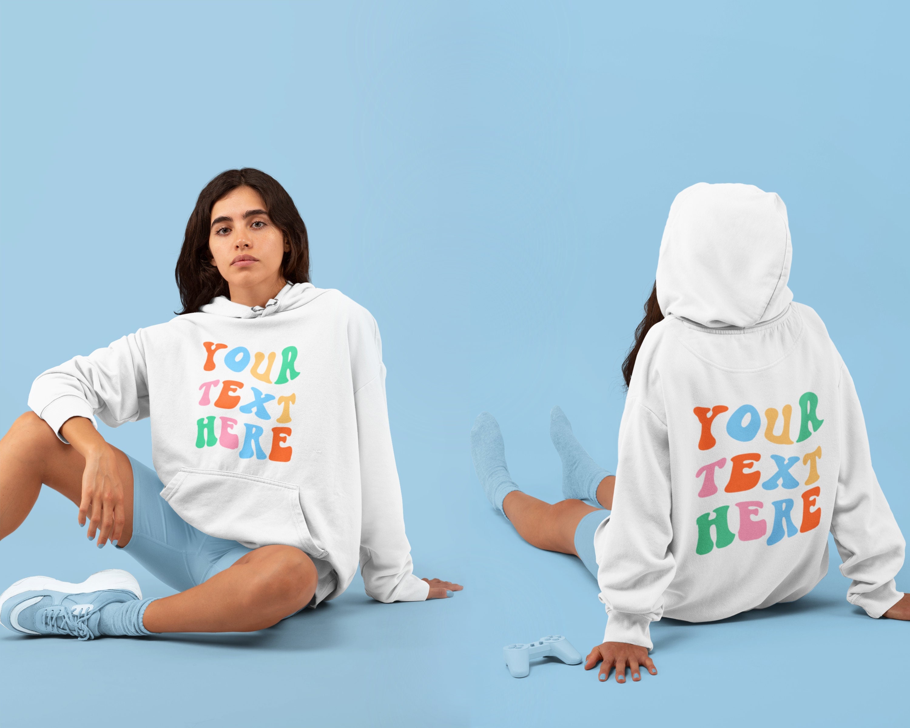 Customizable Hoodie, Wavy Text Hoody, Custom Text Gift, Personalized ...