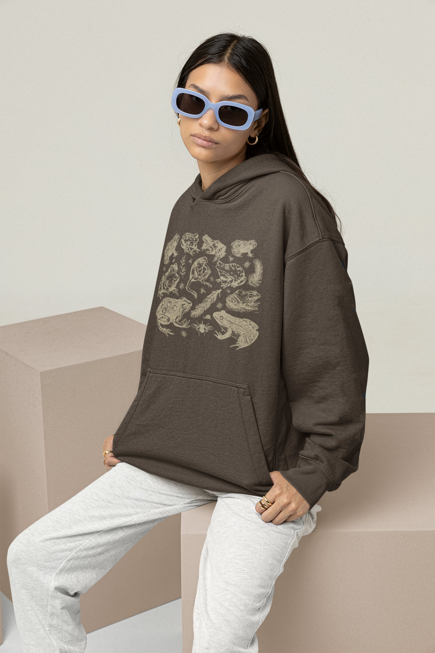 Frog and Bug Hoodie, Dark Academia Aesthetic Hoody, Cottagecore Toads ...