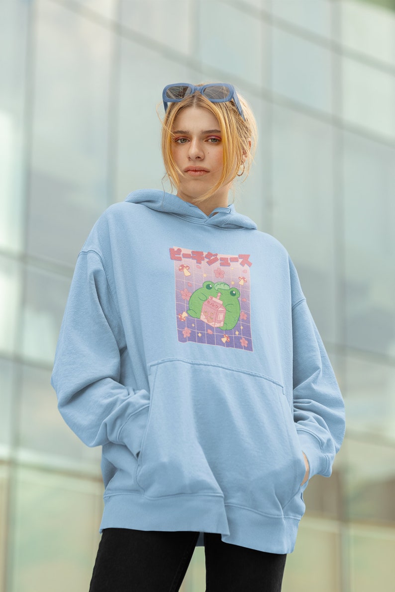 Kawaii Frog Hoodie, Japanese Aesthetic Hoody, Korean Milk Box Hoodie ...