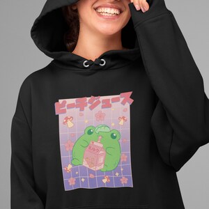 Kawaii Frog Hoodie, Japanese Aesthetic Hoody, Korean Milk Box Hoodie ...