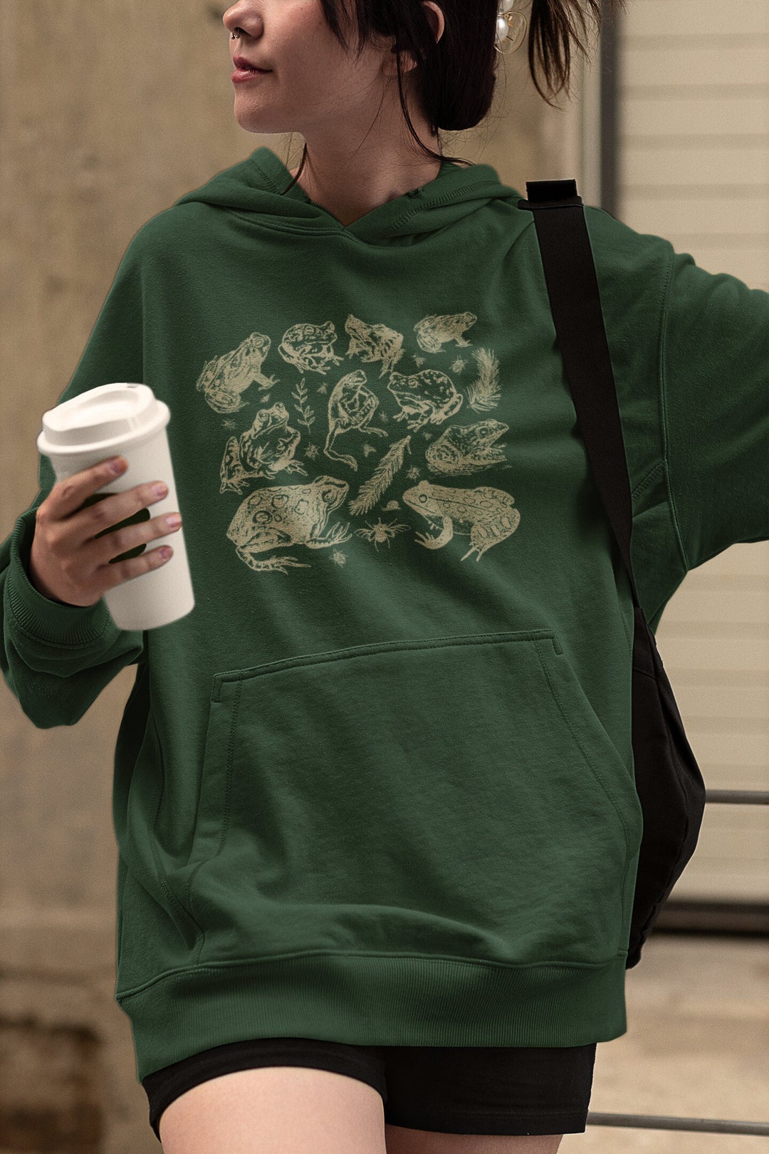 Frog and Bug Hoodie, Dark Academia Aesthetic Hoody, Cottagecore Toads ...