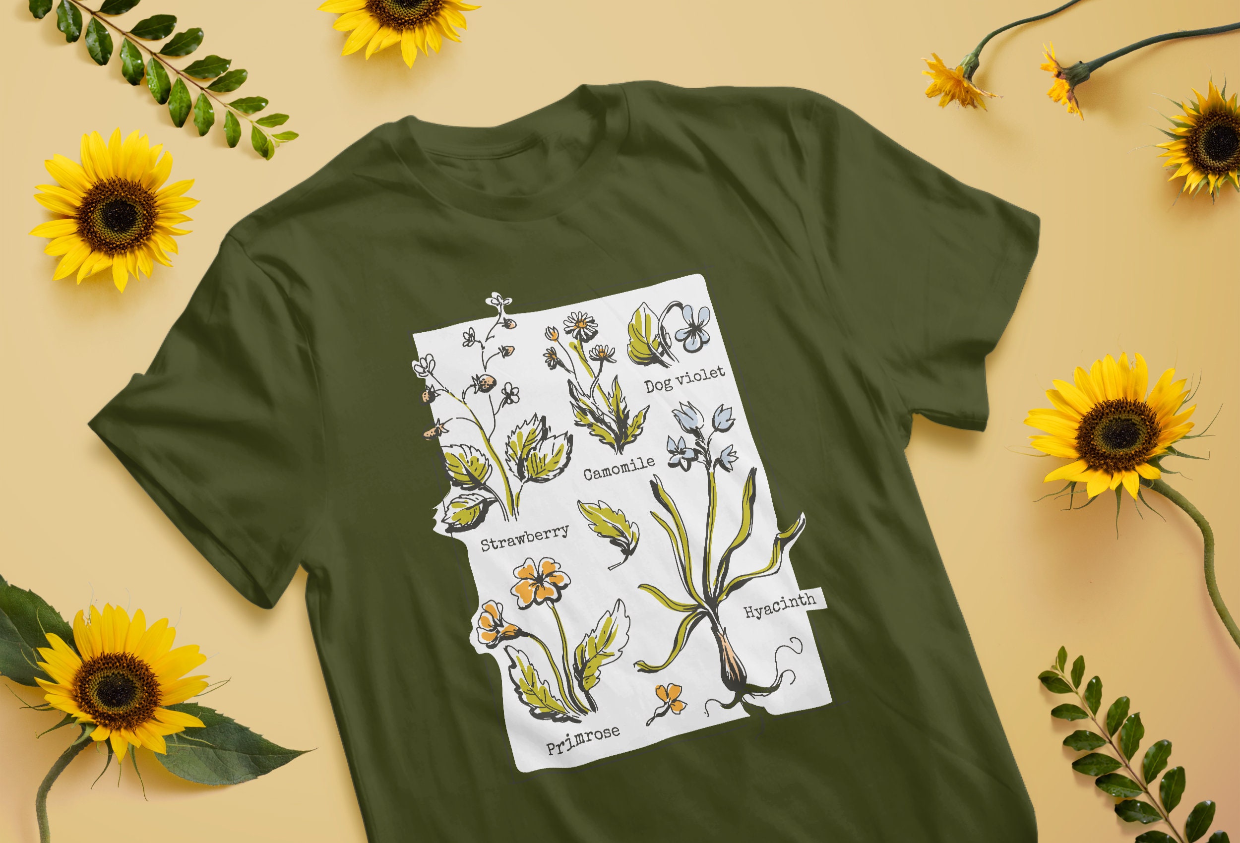 Botanical Plants Shirt, Cottagecore Aesthetic Tee, Flowers Botanics ...