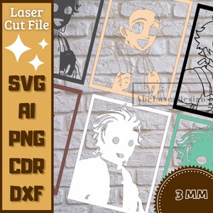 Anime Guy Layered Five V27 Cartoon SVG Vector Laser Cut Multilayer - Etsy