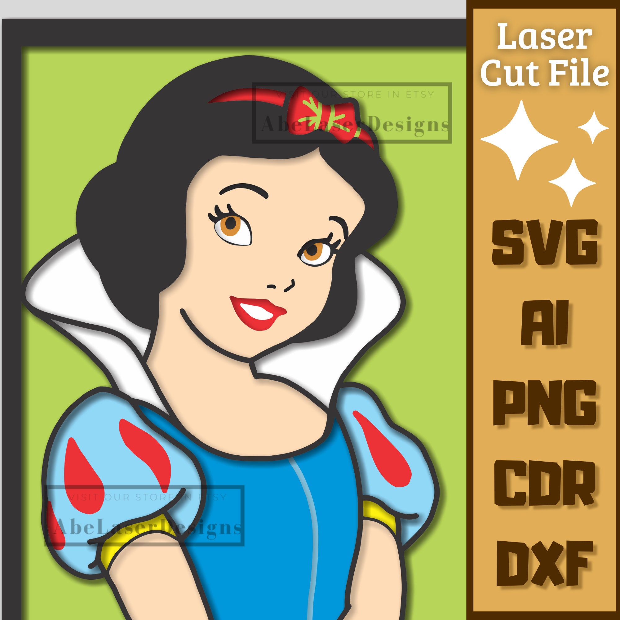 Princess V7 Snow Layers Cartoon Laser Cut - Etsy