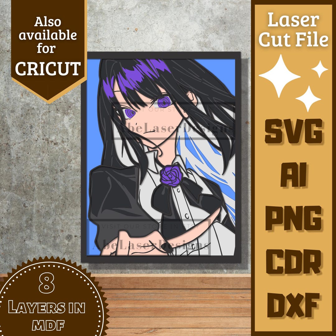 Anime Girl V31 Cartoon Layers SVG Laser Cut - Etsy