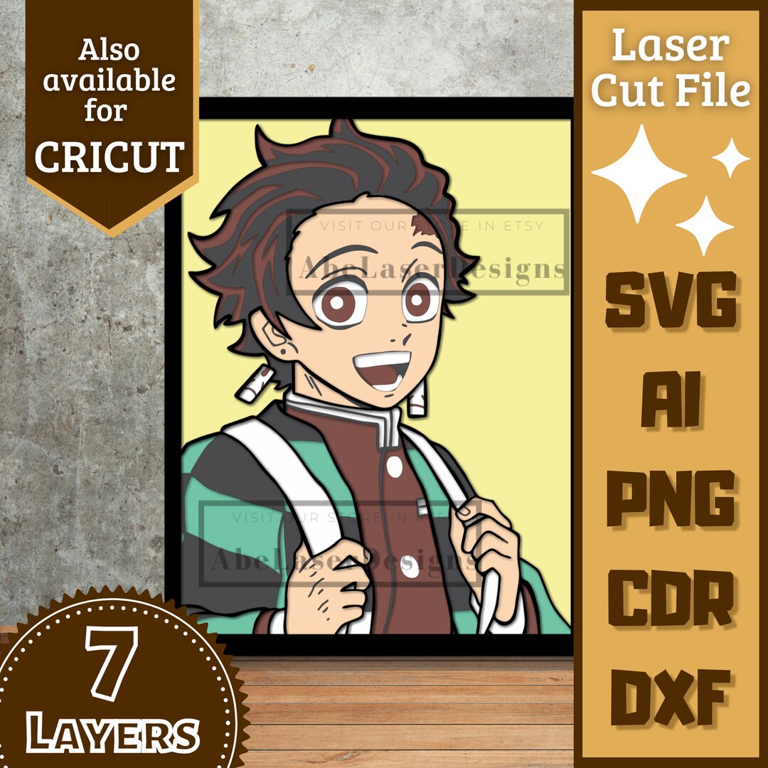 Anime Guy Layered Five V27 Cartoon SVG Vector Laser Cut Multilayer - Etsy