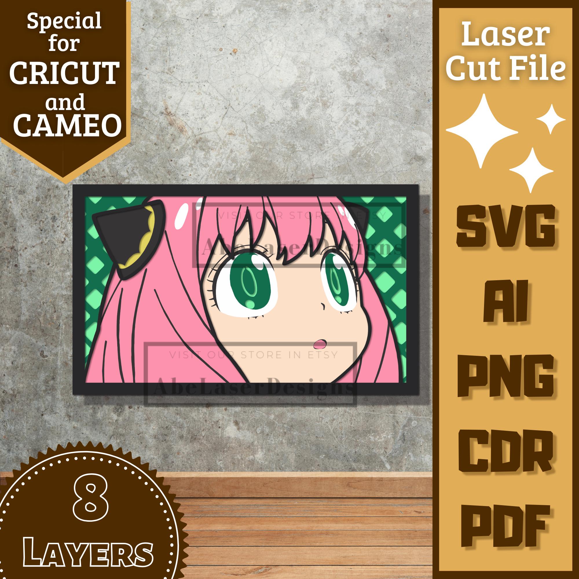 Anime Girl V1 Horizontal Cricut File SVG Vector Laser Cut Multilayer - Etsy