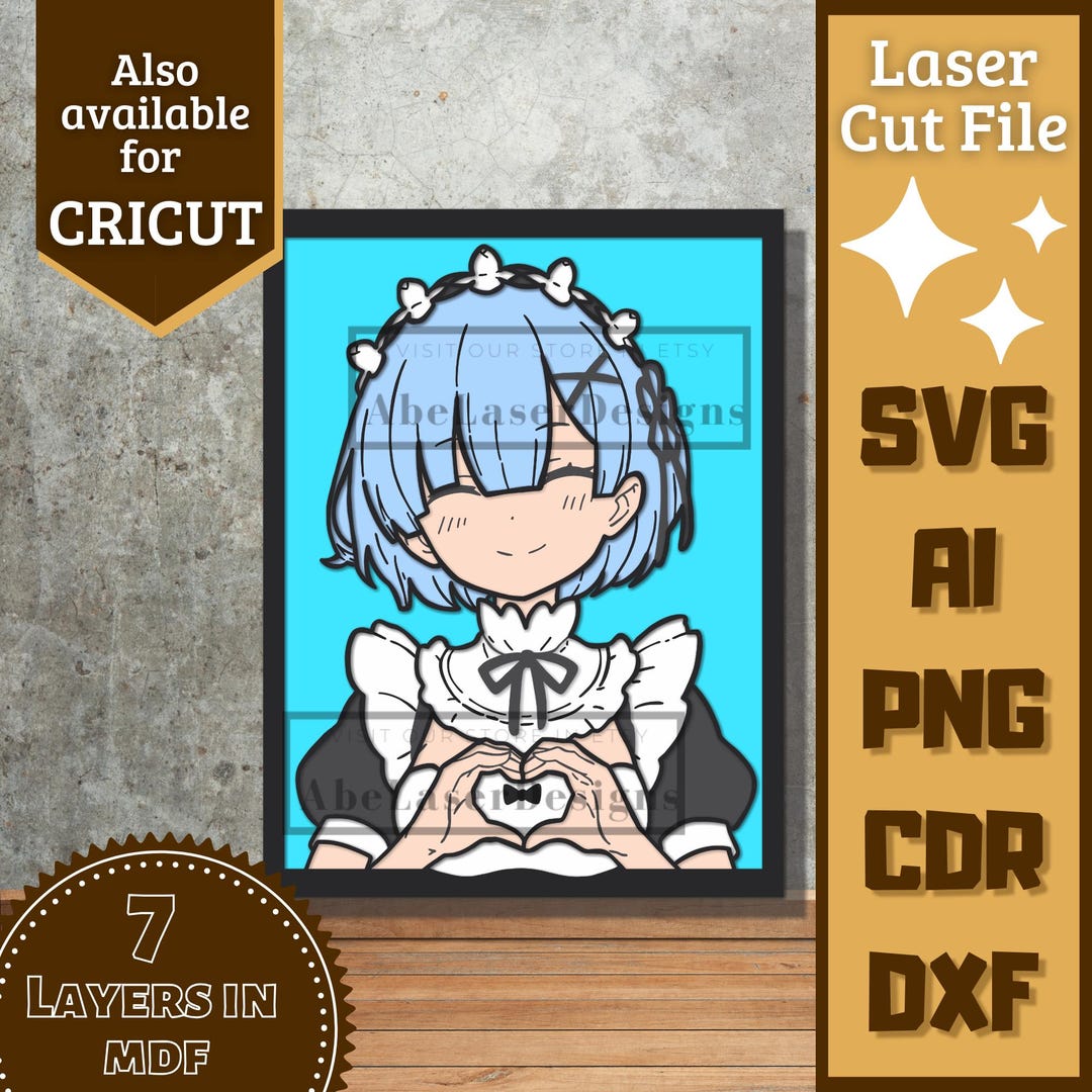 Anime Girl V23 Cartoon Layers SVG Laser Cut - Etsy