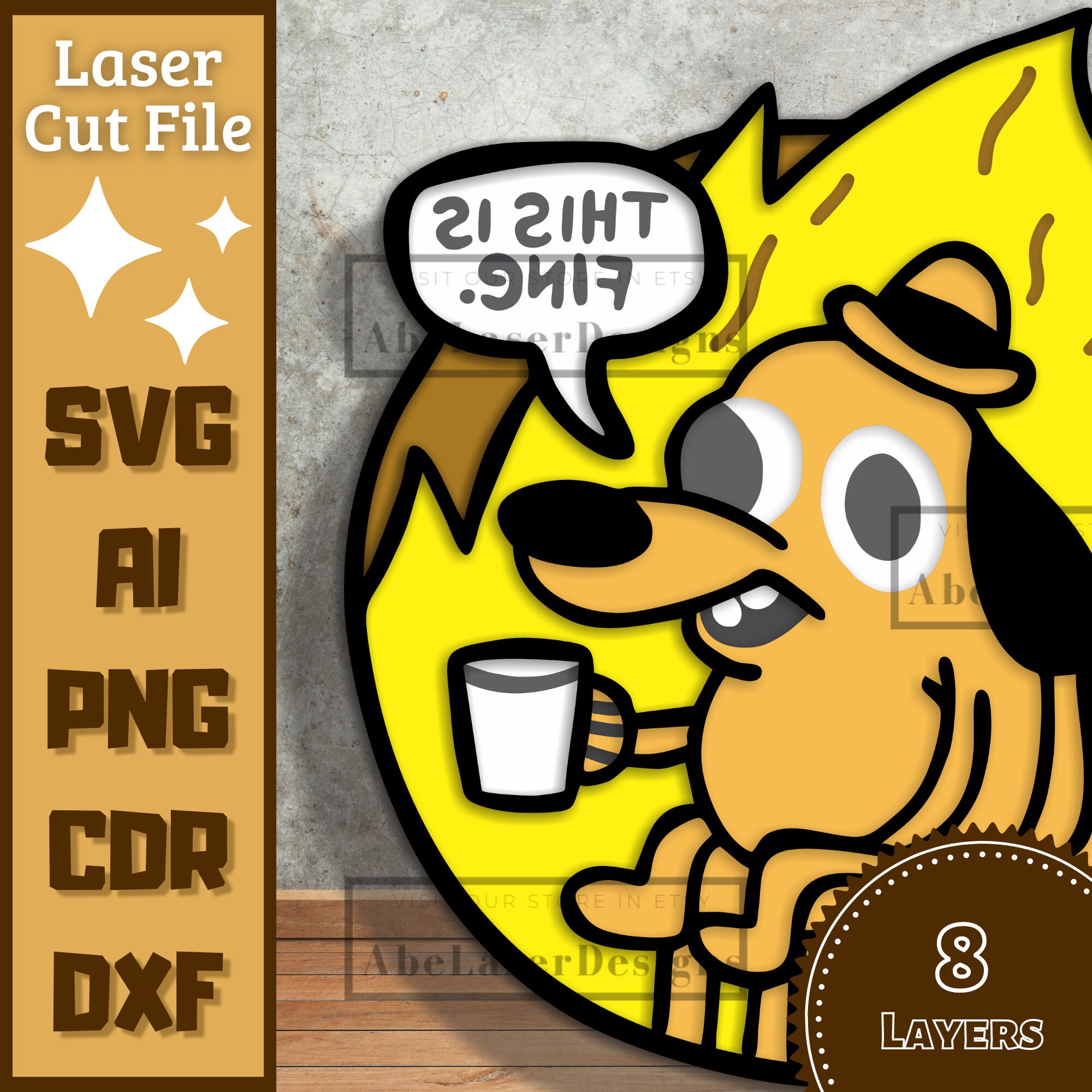 Meme v1 Cartoon Layers SVG Laser cut - Etsy España