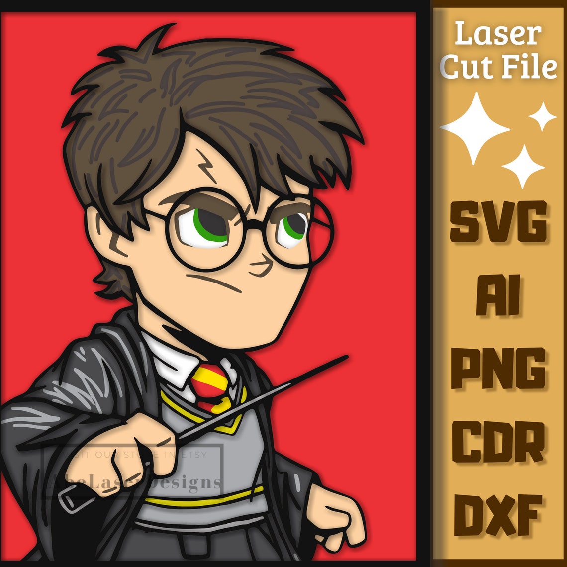 Wizard V3 Cartoon Layer SVG Laser Cut - Etsy