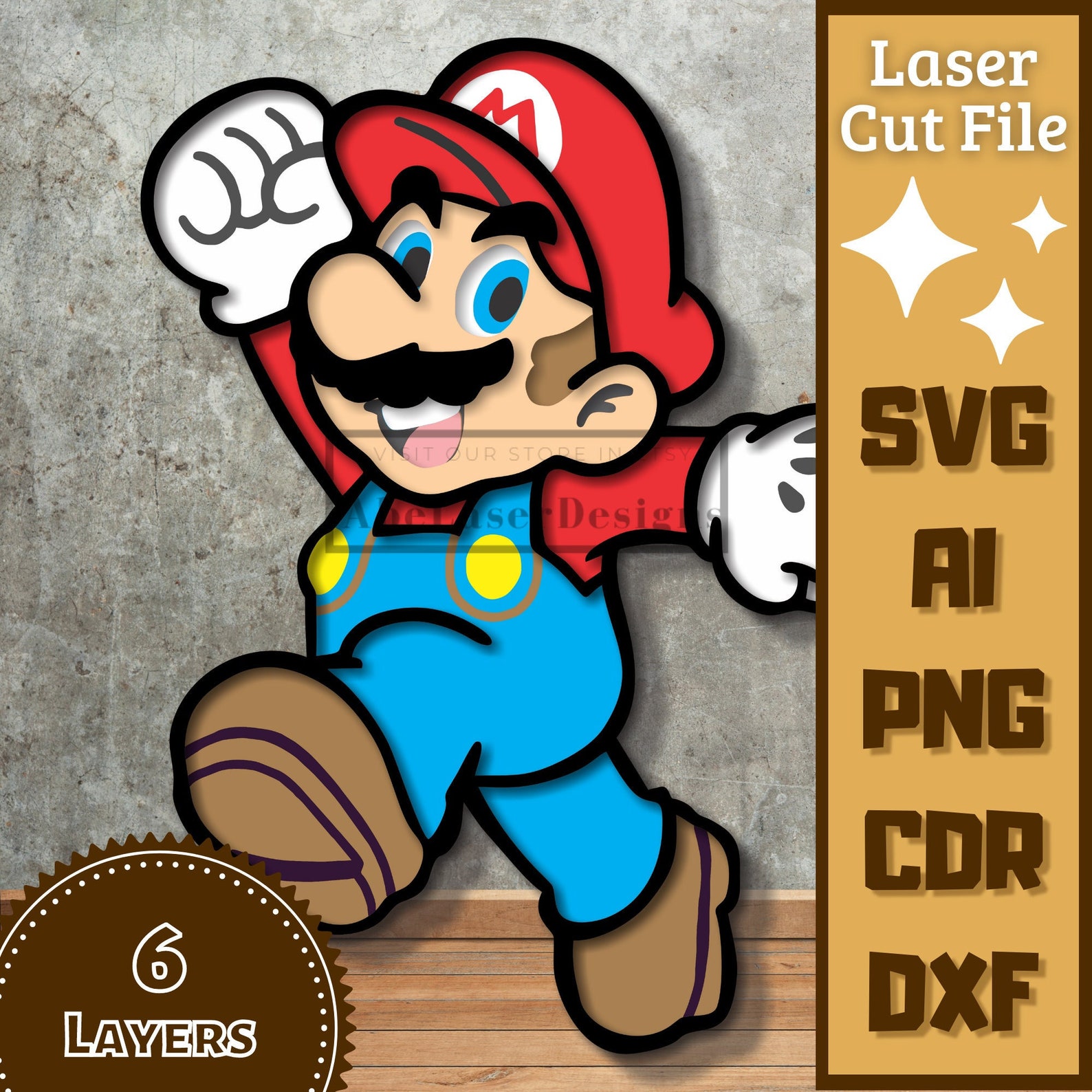 Jumpman Video Game SVG Design. Lasercut - Etsy