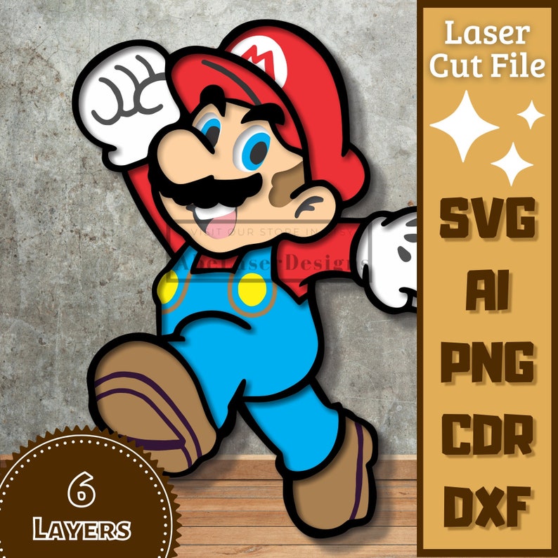 Jumpman Video Game SVG Design. Lasercut - Etsy
