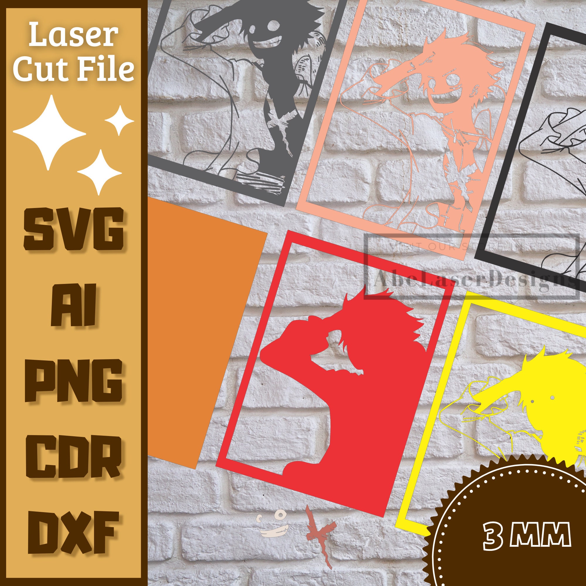 Anime Guy V5 Layers Cartoon Laser Cut - Etsy