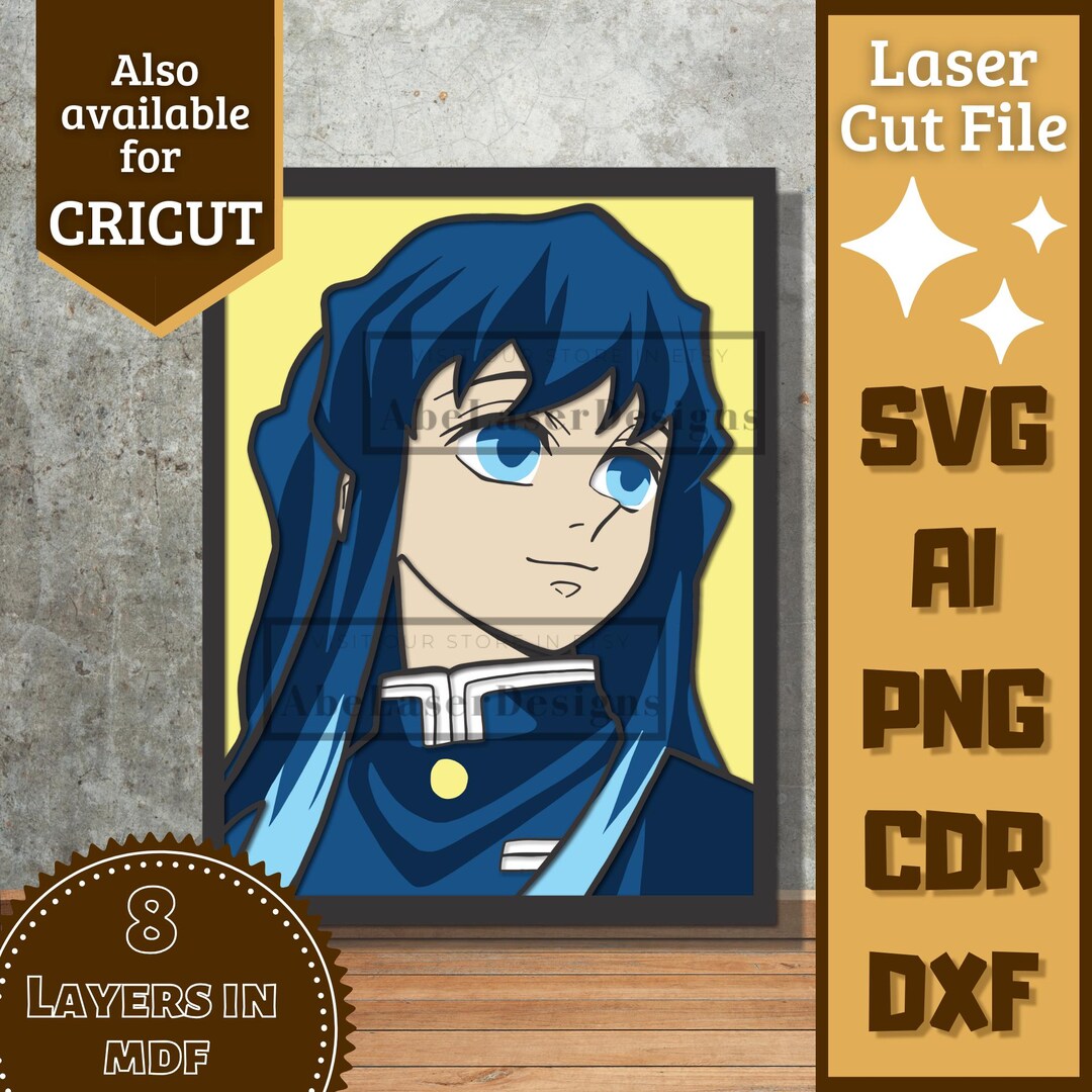 Anime Girl V41 Cartoon Layers SVG Laser Cut - Etsy