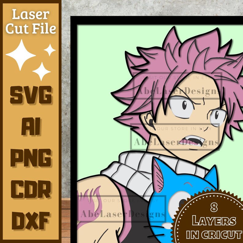 Anime Guy V34 Cartoon Layers SVG Laser Cut - Etsy