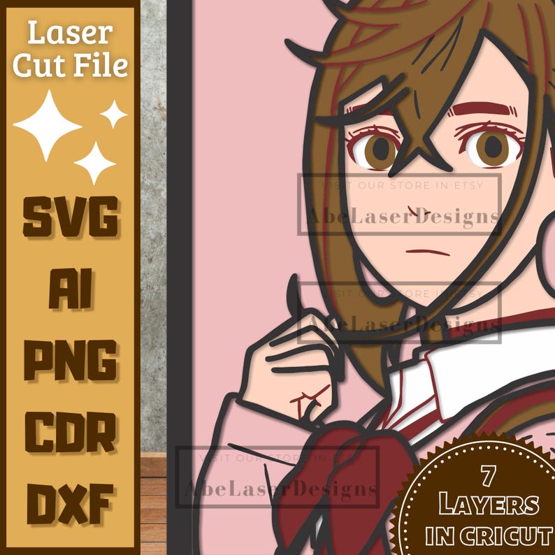 Anime Girl V20 Cartoon Layers SVG Laser Cut - Etsy