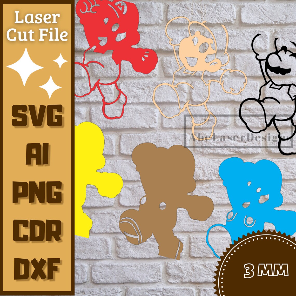 Jumpman Video Game SVG Design. Lasercut - Etsy