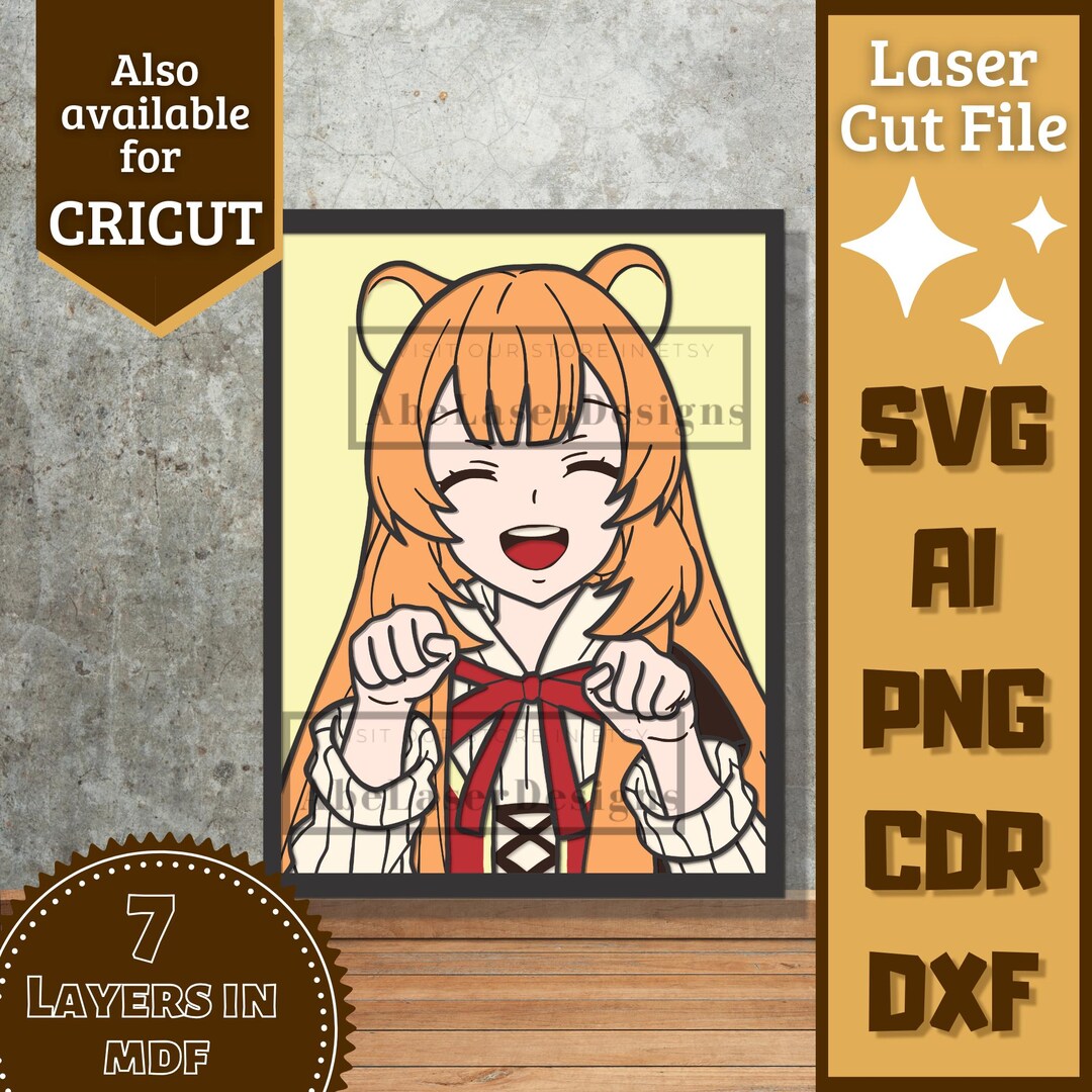 Anime Girl V21 Cartoon Layers SVG Laser Cut - Etsy