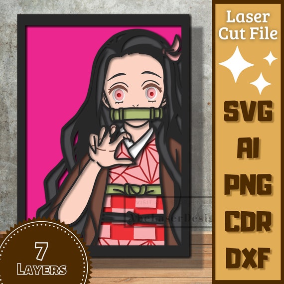 Girl anime Layered v2 Cartoon SVG Vector Laser Cut Multilayer - Etsy México