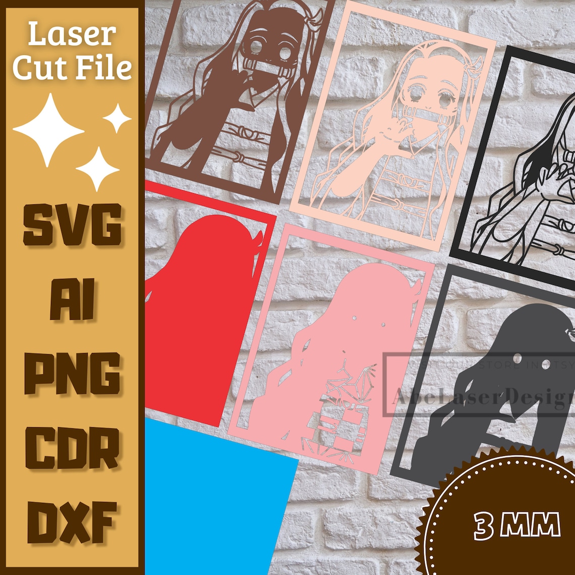 Girl Anime Layered V2 Cartoon SVG Vector Laser Cut Multilayer - Etsy