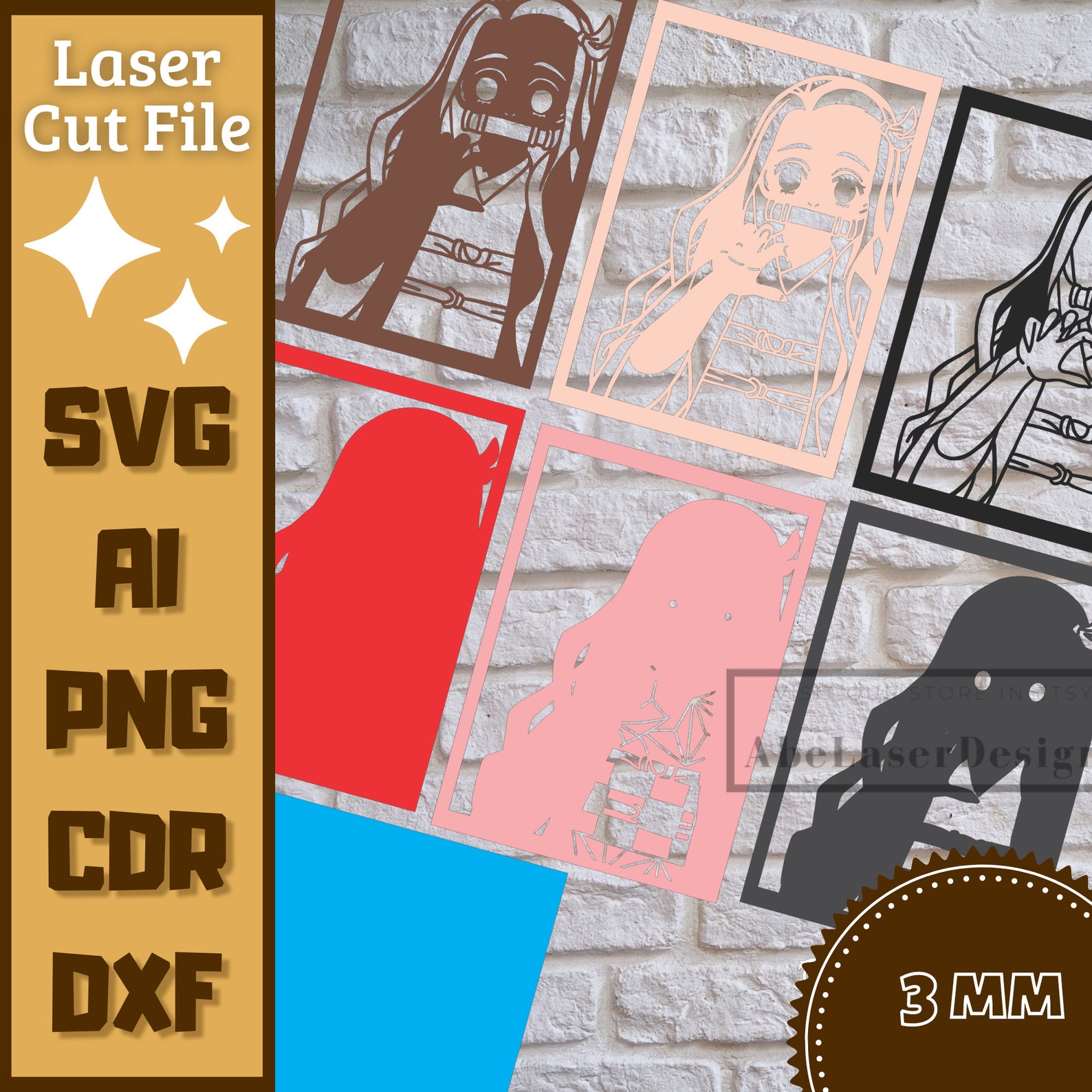 Girl Anime Layered V2 Cartoon SVG Vector Laser Cut Multilayer - Etsy