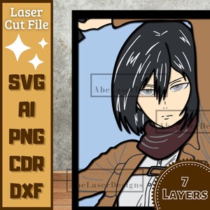 Anime Girl V9 Cartoon Layers SVG Laser Cut - Etsy