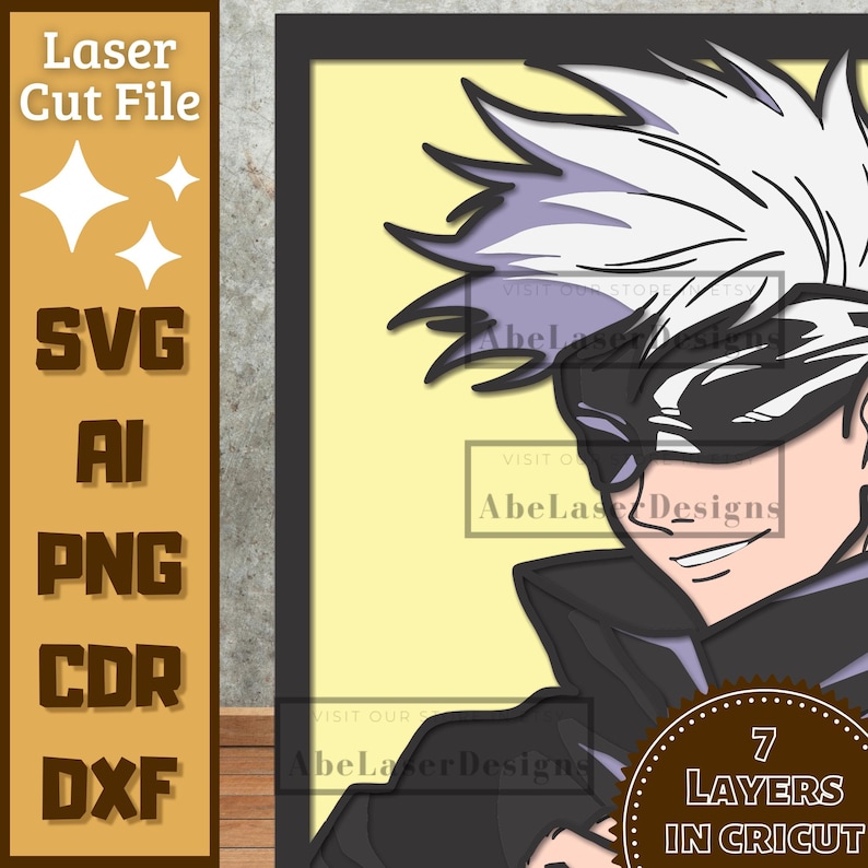 Anime Guy V37 Cartoon Layers SVG Laser Cut - Etsy