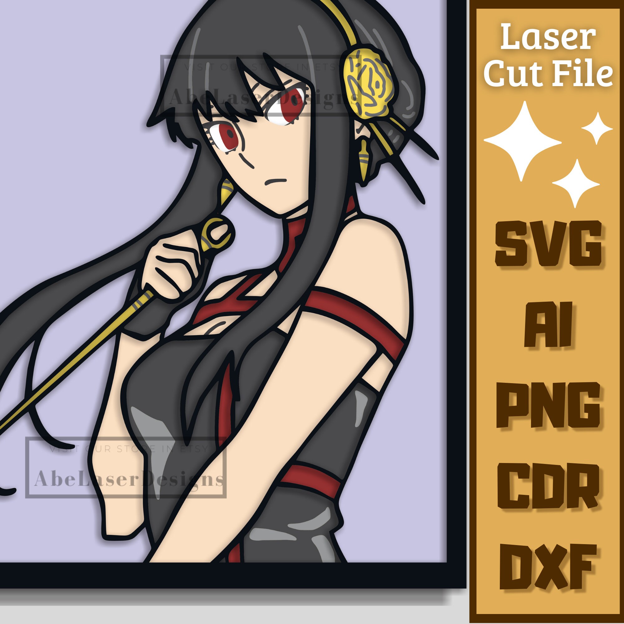 Anime Girl V5 Cartoon Layers SVG Laser Cut - Etsy
