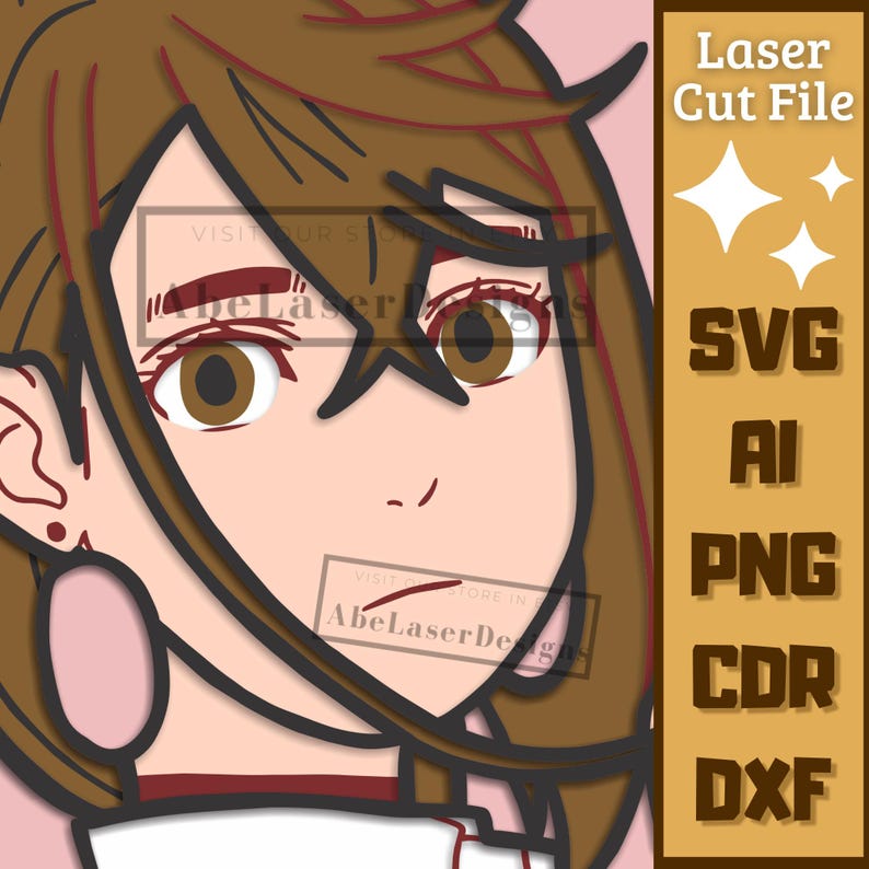 Anime Girl V20 Cartoon Layers SVG Laser Cut - Etsy