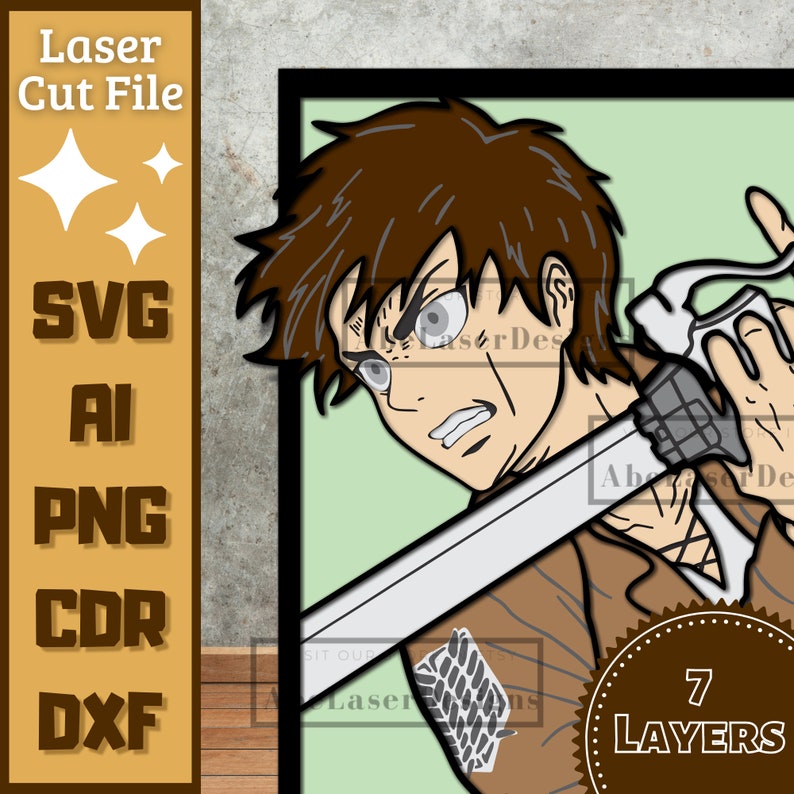 Anime Guy V22 Cartoon Layers SVG Laser Cut - Etsy