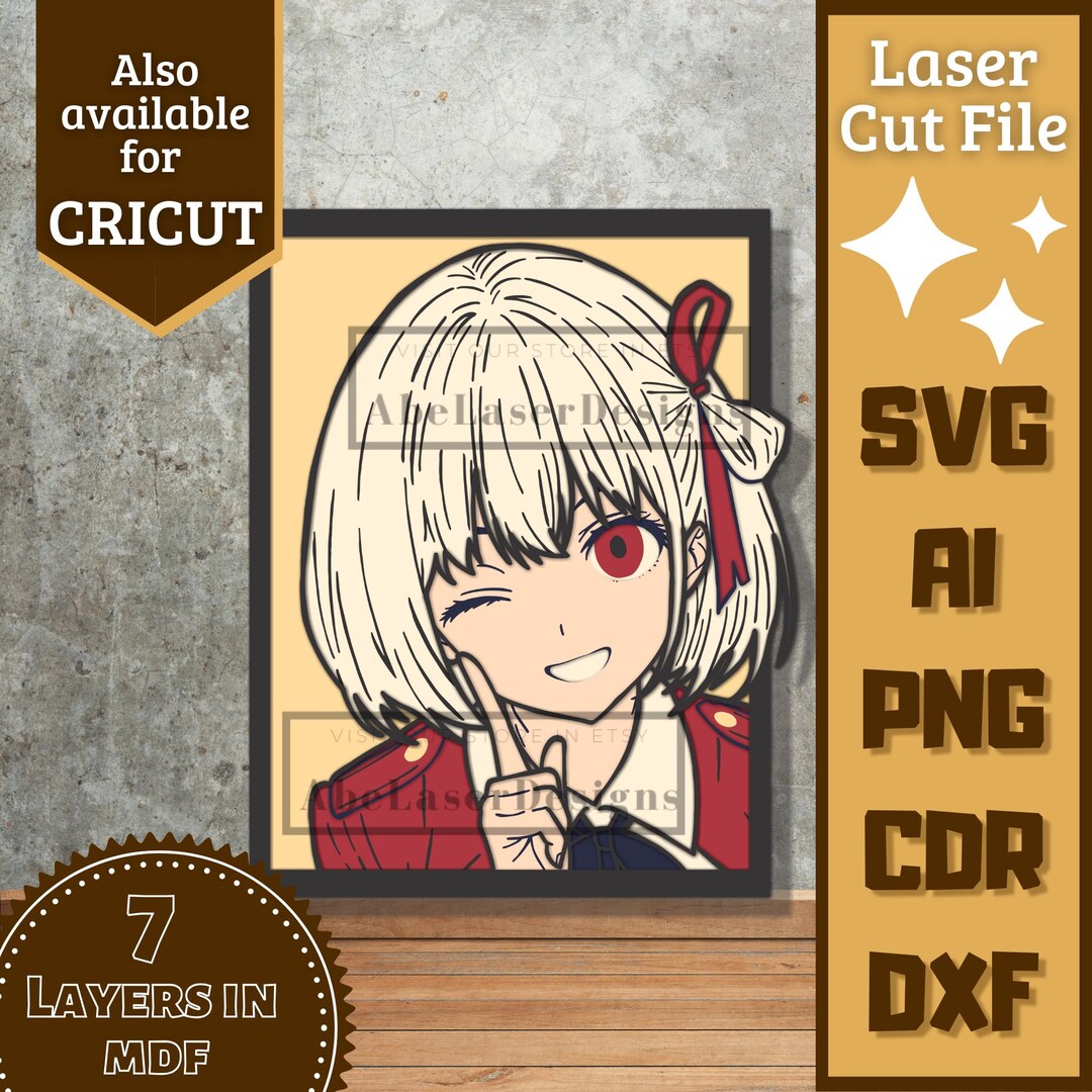 Anime Girl V26 Cartoon Layers SVG Laser Cut - Etsy