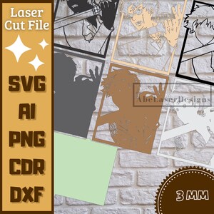 Anime Guy v22 Cartoon Layers SVG Laser cut - Etsy México