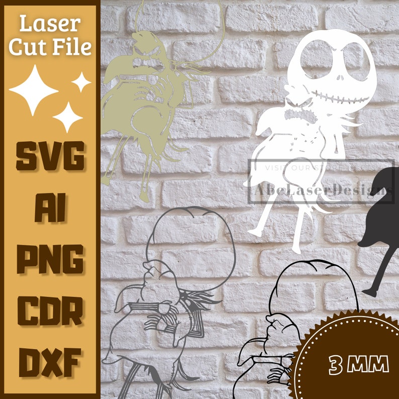 Skeleton V2 Cartoon Halloween Layer SVG Laser Cut - Etsy