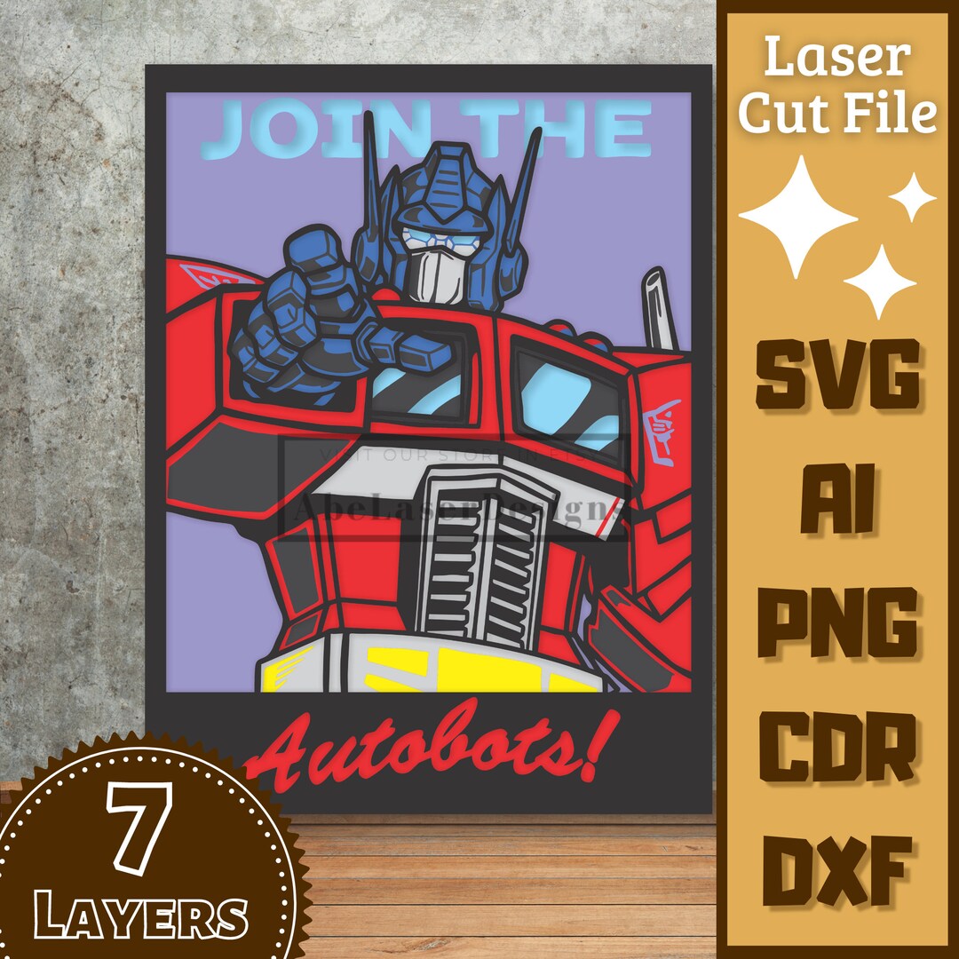 Robot V1 Movie Hero Layers Cartoon Laser Cut - Etsy