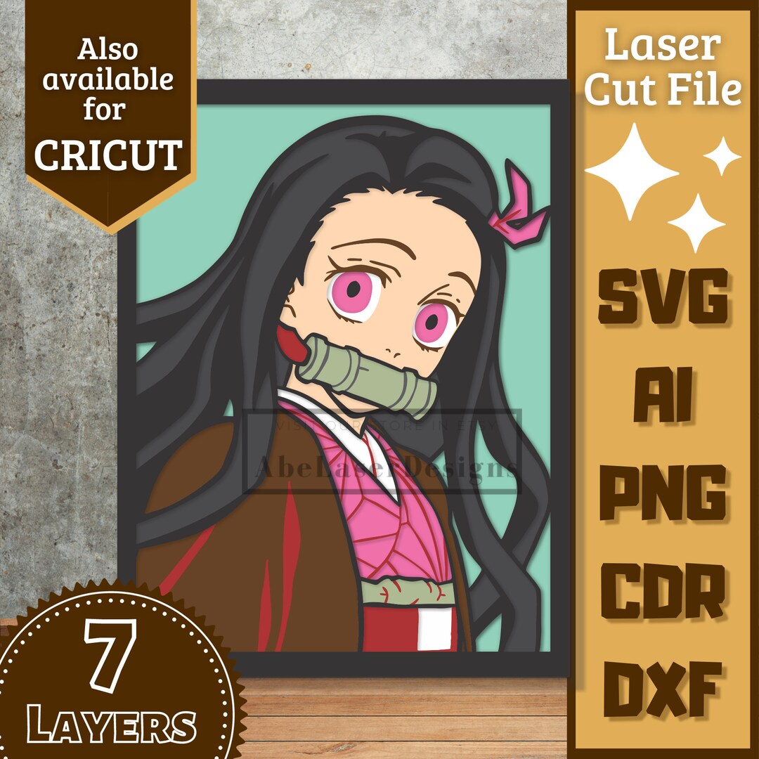 Anime Girl V6 Cartoon Layers SVG Laser Cut - Etsy