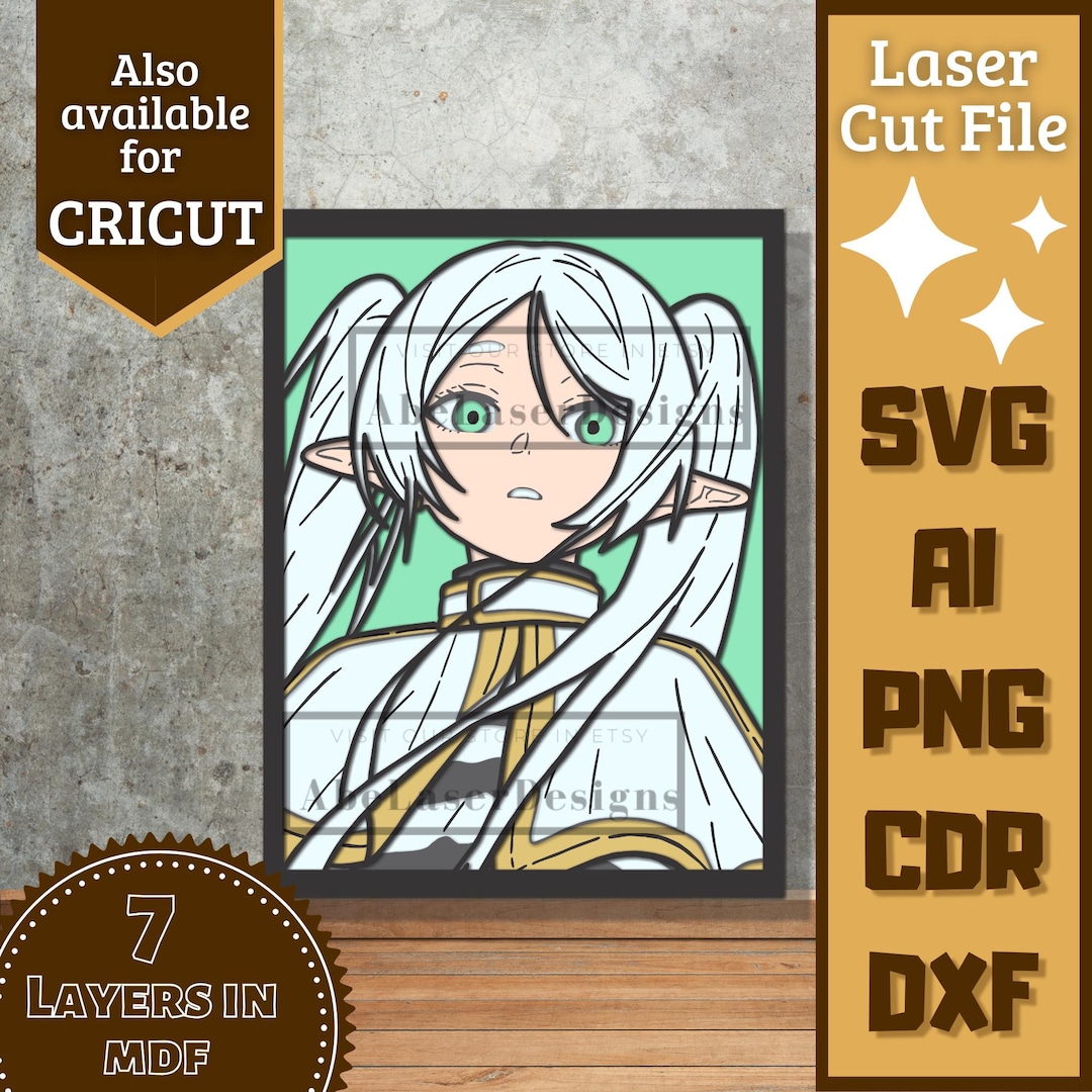 Anime Girl V27 Cartoon Layers SVG Laser Cut - Etsy