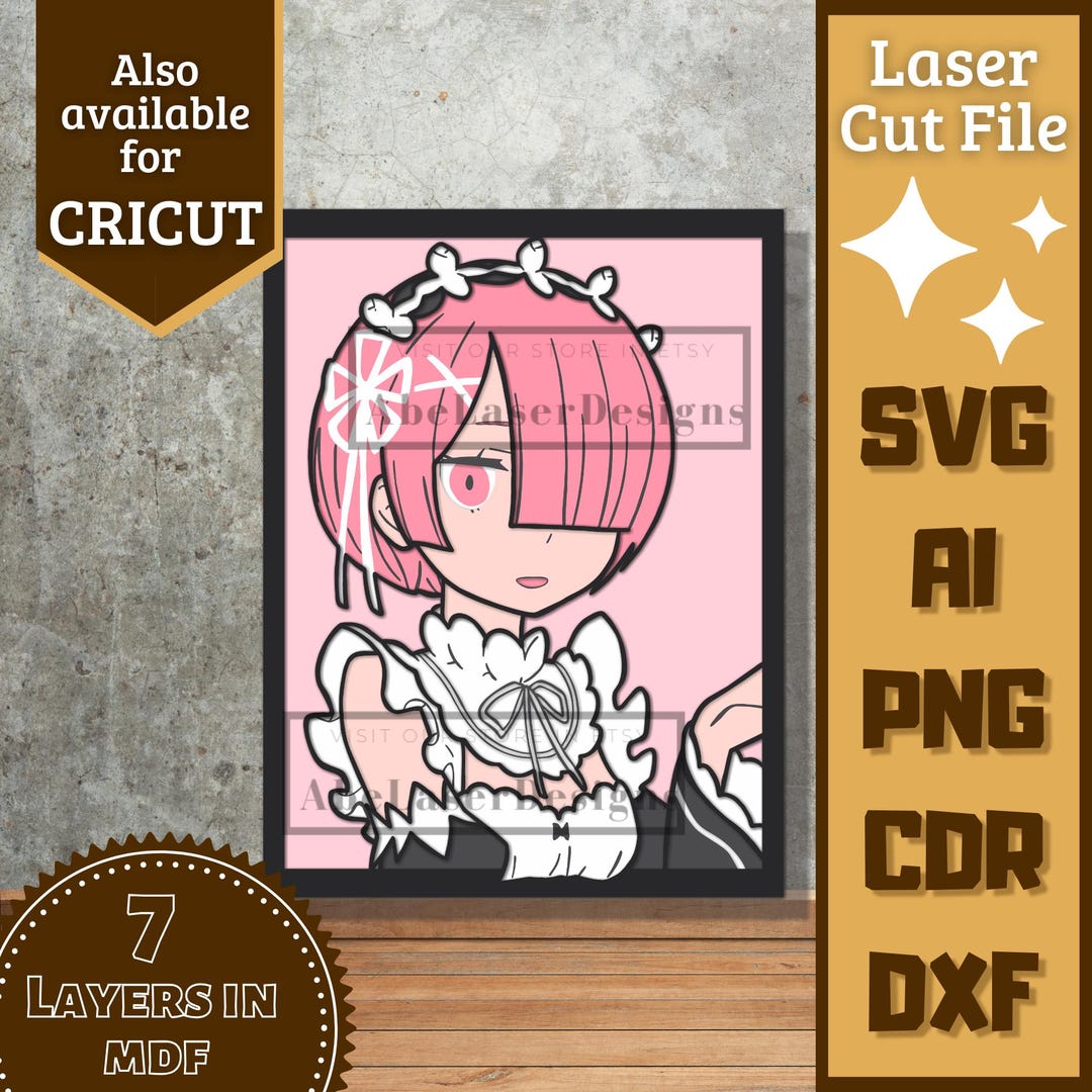 Anime Girl V22 Cartoon Layers SVG Laser Cut - Etsy