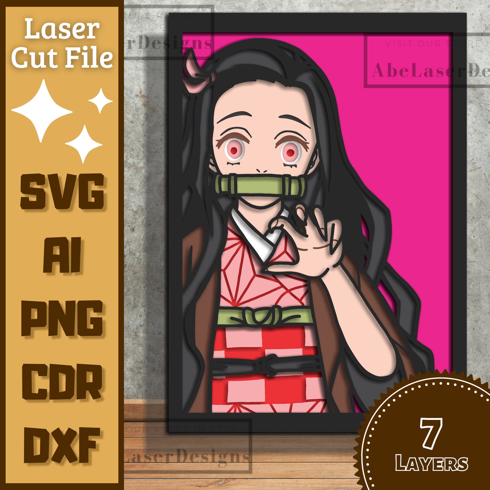 Girl anime Layered v2 Cartoon SVG Vector Laser Cut Multilayer - Etsy México