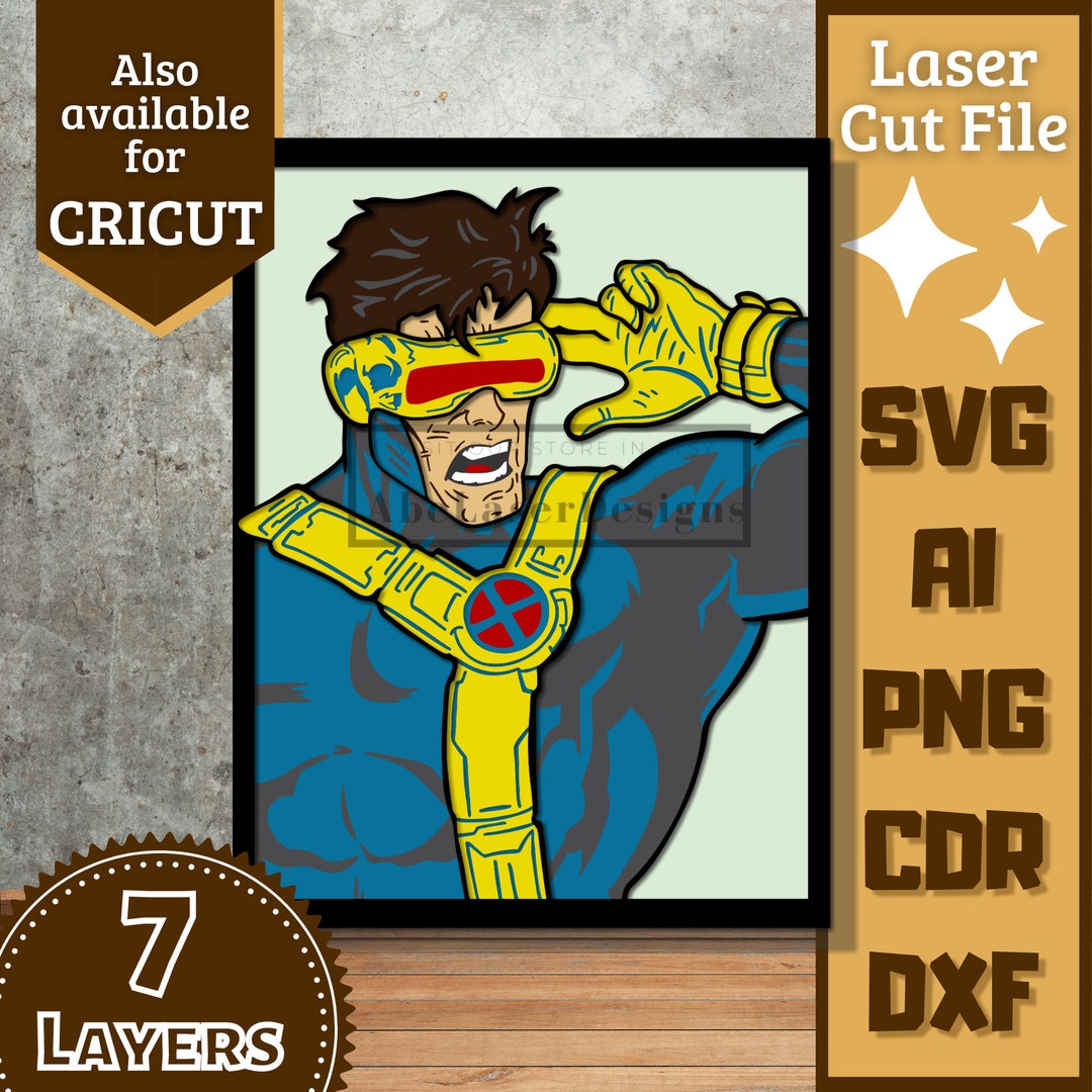 Hero Man V1 Cartoon Layers SVG Laser Cut - Etsy