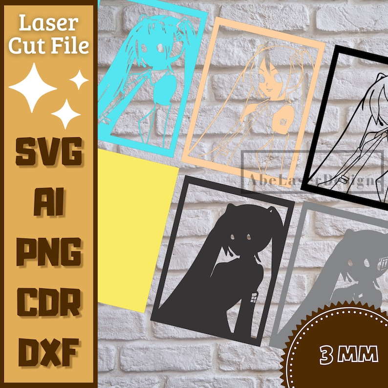 Anime Girl V4 Cartoon Layers SVG Laser Cut - Etsy Canada