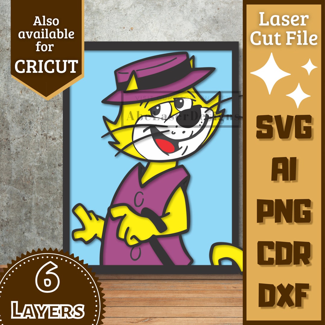 Cat V1 Cartoon SVG Vector Laser Cut Multilayer - Etsy