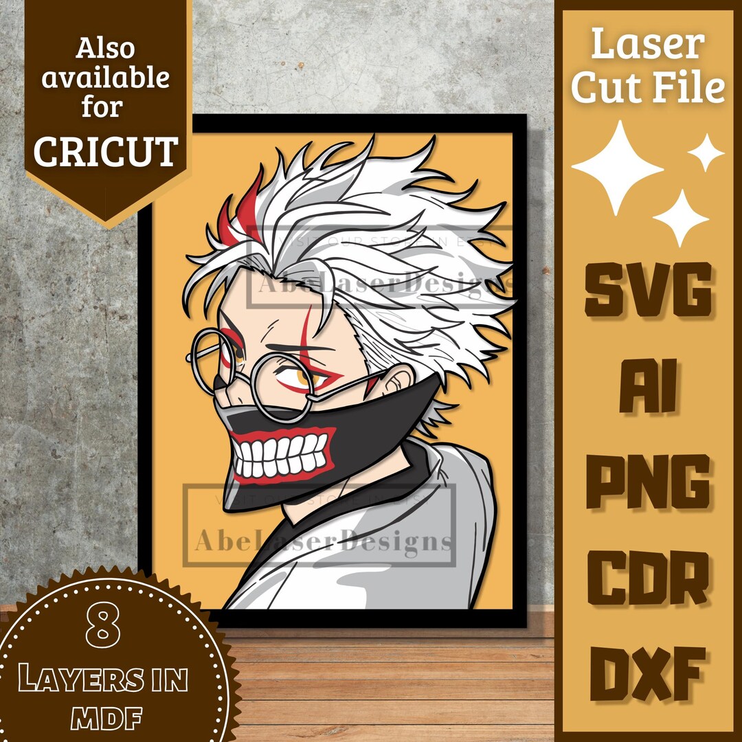 Anime Guy V57 Cartoon Layers SVG Laser Cut - Etsy