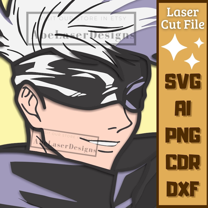 Anime Guy V37 Cartoon Layers SVG Laser Cut - Etsy