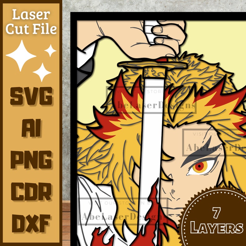 Anime Guy V29 Cartoon Layers SVG Laser Cut - Etsy