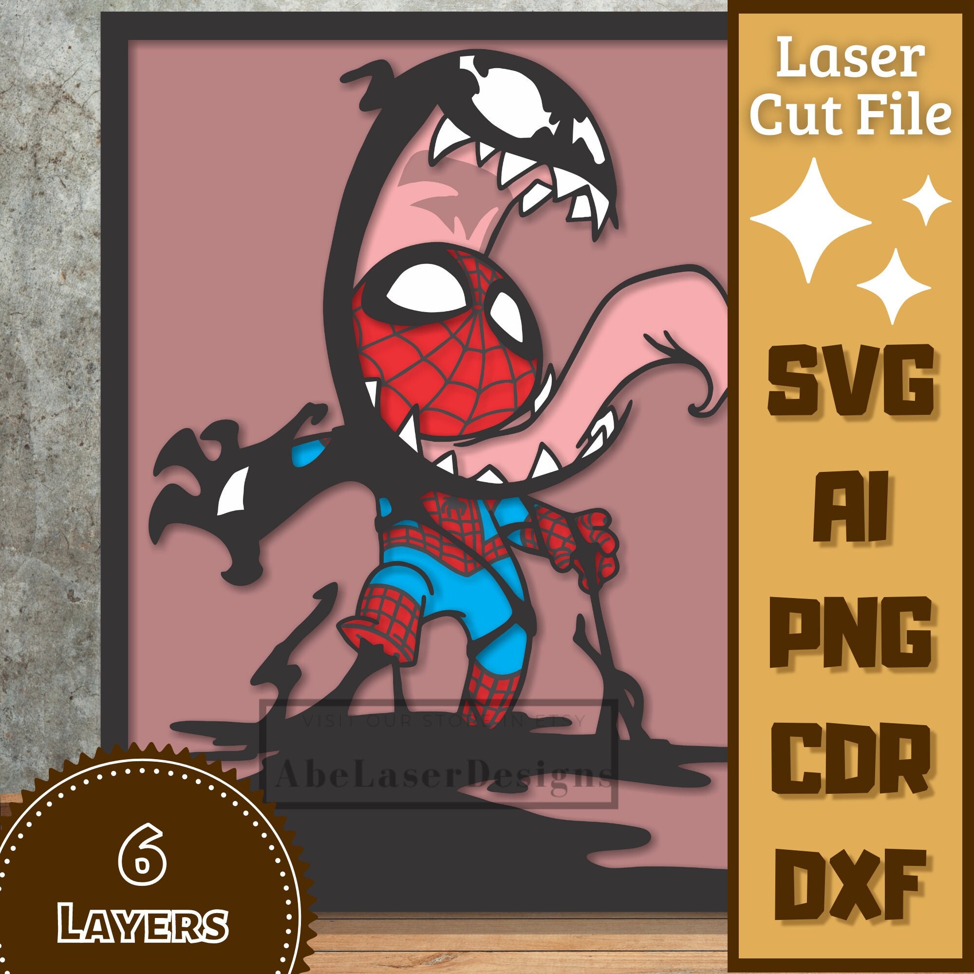 Hero Web V3 Layers Cartoon Laser Cut - Etsy