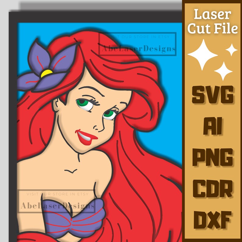 Princess V8 Sea Layers Cartoon Laser Cut - Etsy