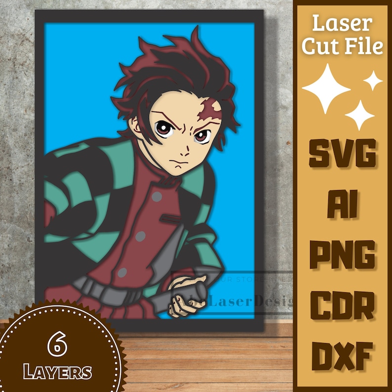 Boy Anime Layered Five V1 Cartoon SVG Vector Laser Cut - Etsy