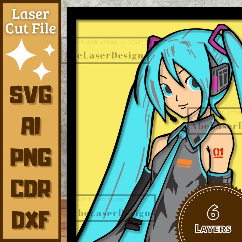 Anime Girl V4 Cartoon Layers SVG Laser Cut - Etsy Canada