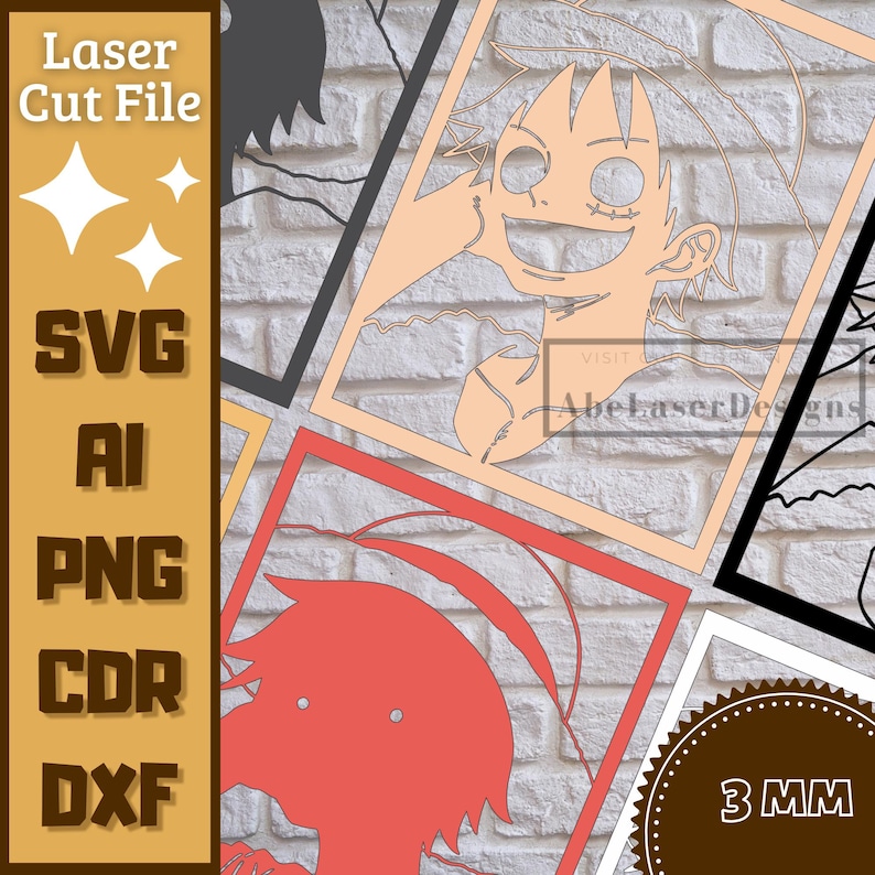 Anime Guy V46 Cartoon Layers SVG Laser Cut - Etsy