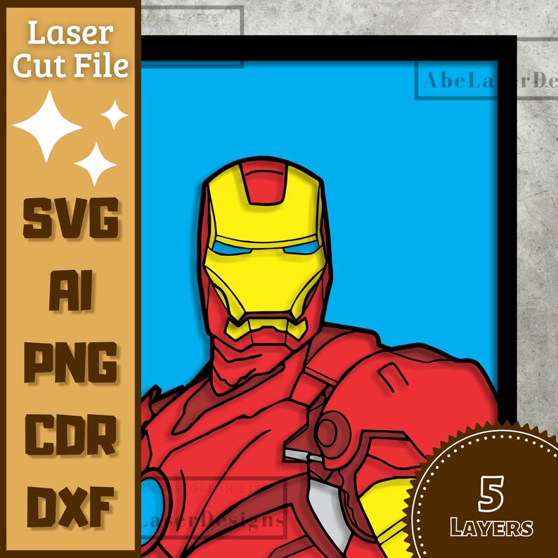 Superheroe Metal Guy Layered Decoration Room SVG. Vector Laser Cut. - Etsy